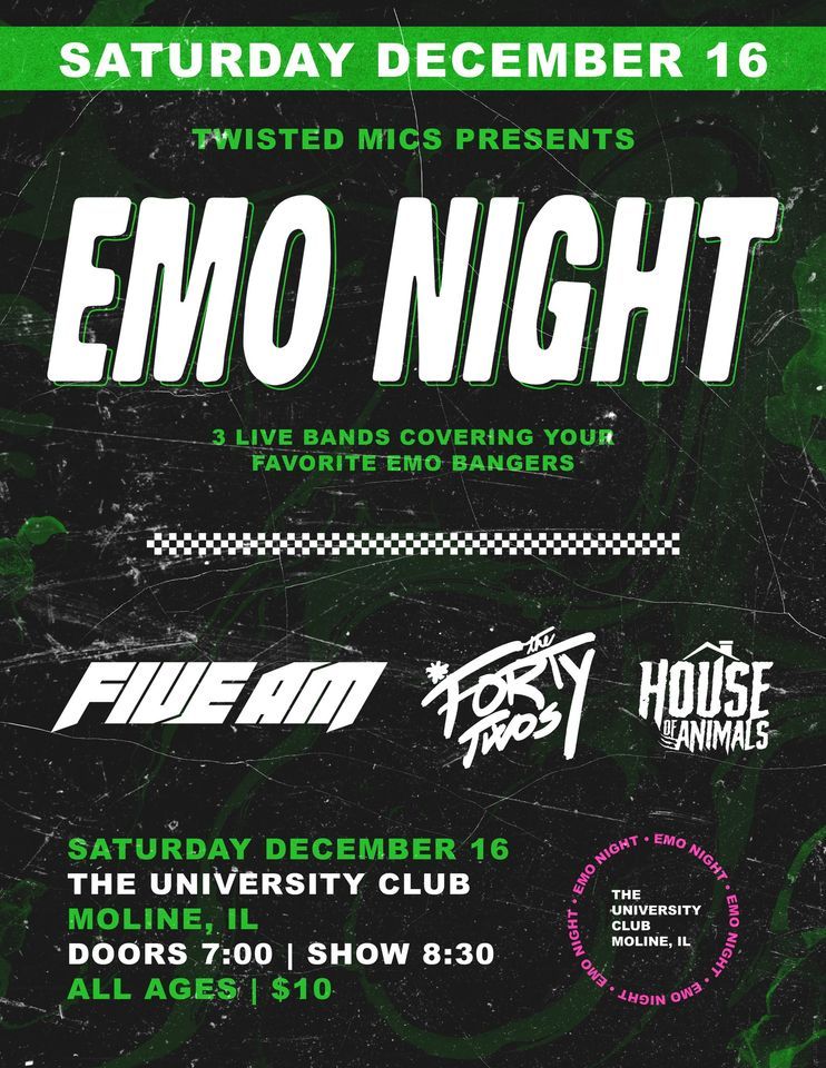 Emo Night, The University Club, East Moline, 16 December 2023 | AllEvents