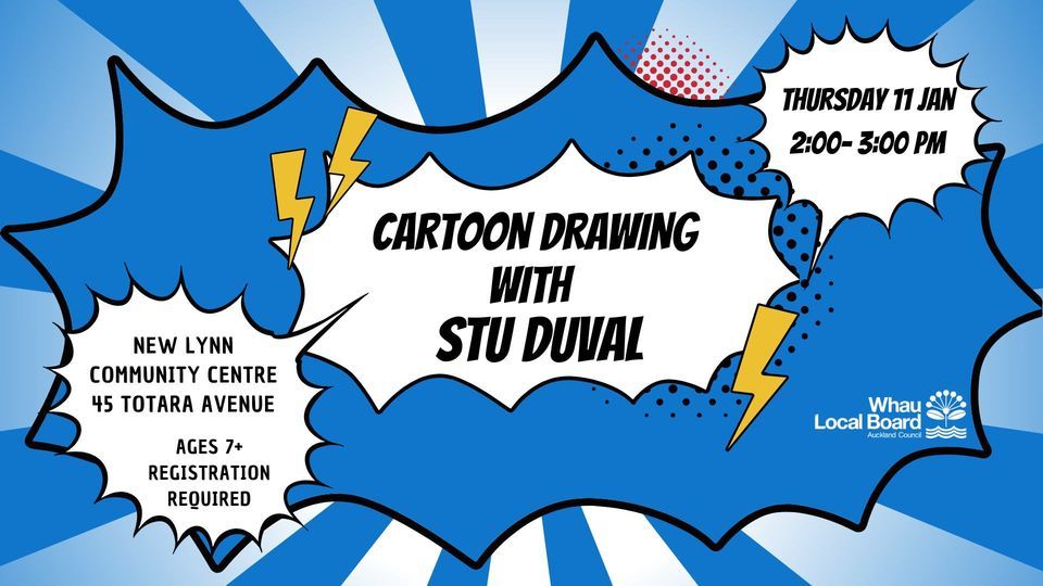 Cartoon Drawing with Stu Duval, New Lynn Community Centre, Auckland, 11 ...
