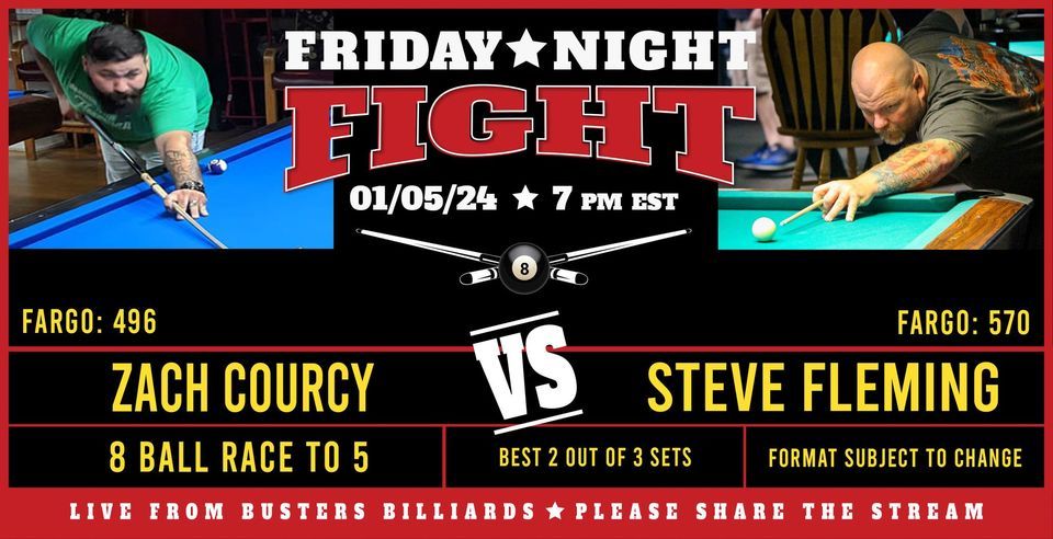 FNF-Steve Fleming vs Zach Courcy, Busters Billiards, Somersworth ...